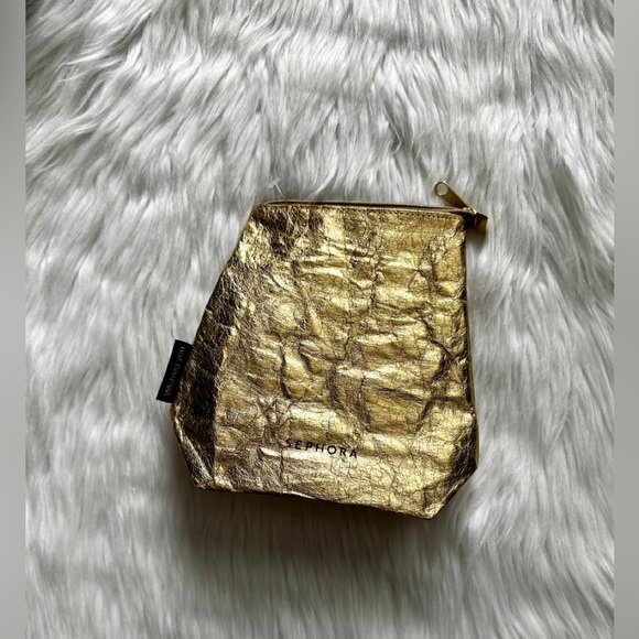 Sephora | Bags | Sephora Gold Foil Crinkle Bag | Poshmark